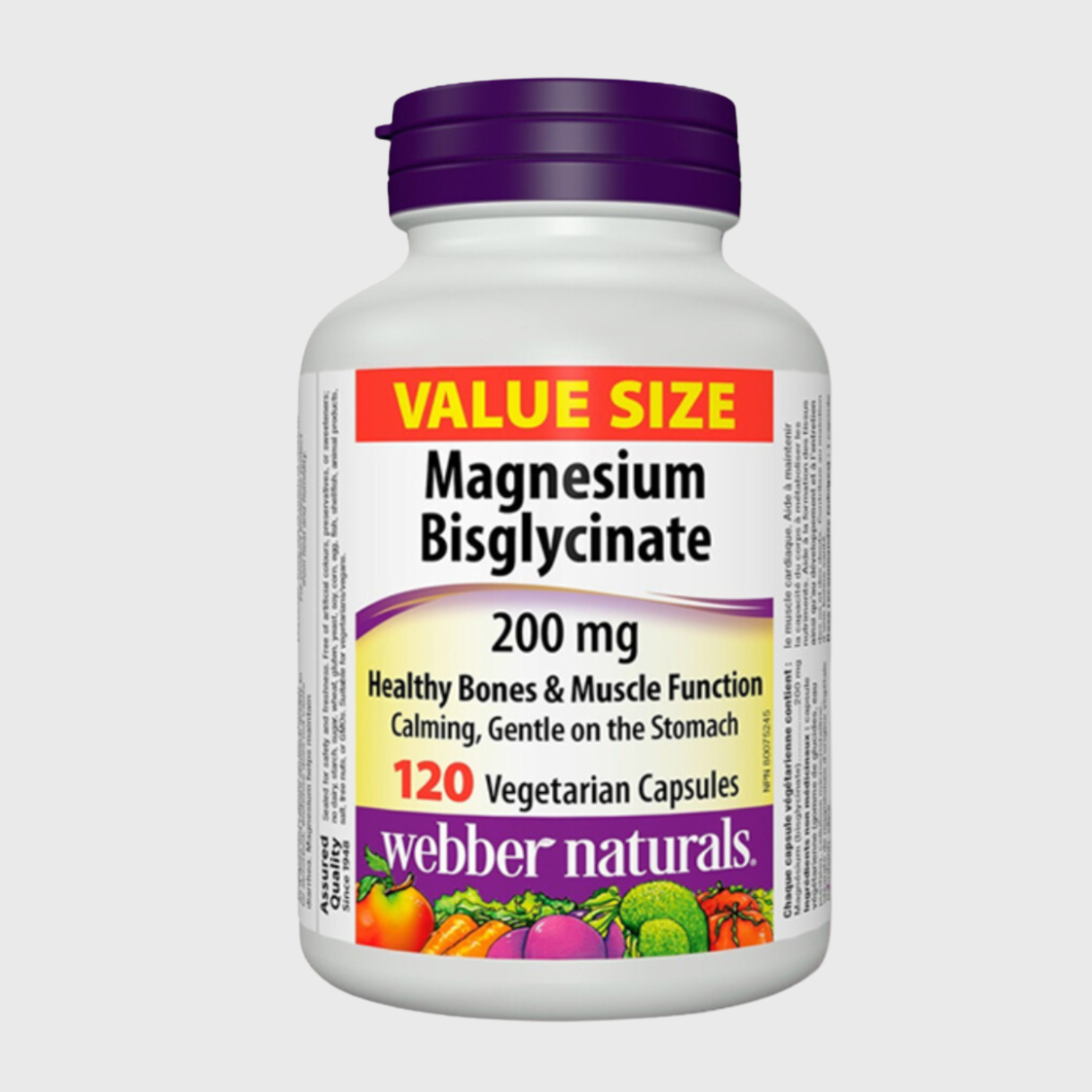 Webber Naturals Magnesium Bisglycinate 200mg, 120 viên– Thế Giới Whey