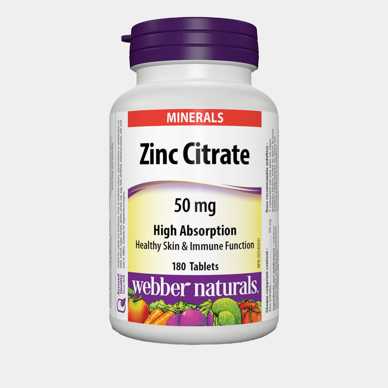 Webber Naturals Zinc Citrate 50mg 180 viên– Thế Giới Whey